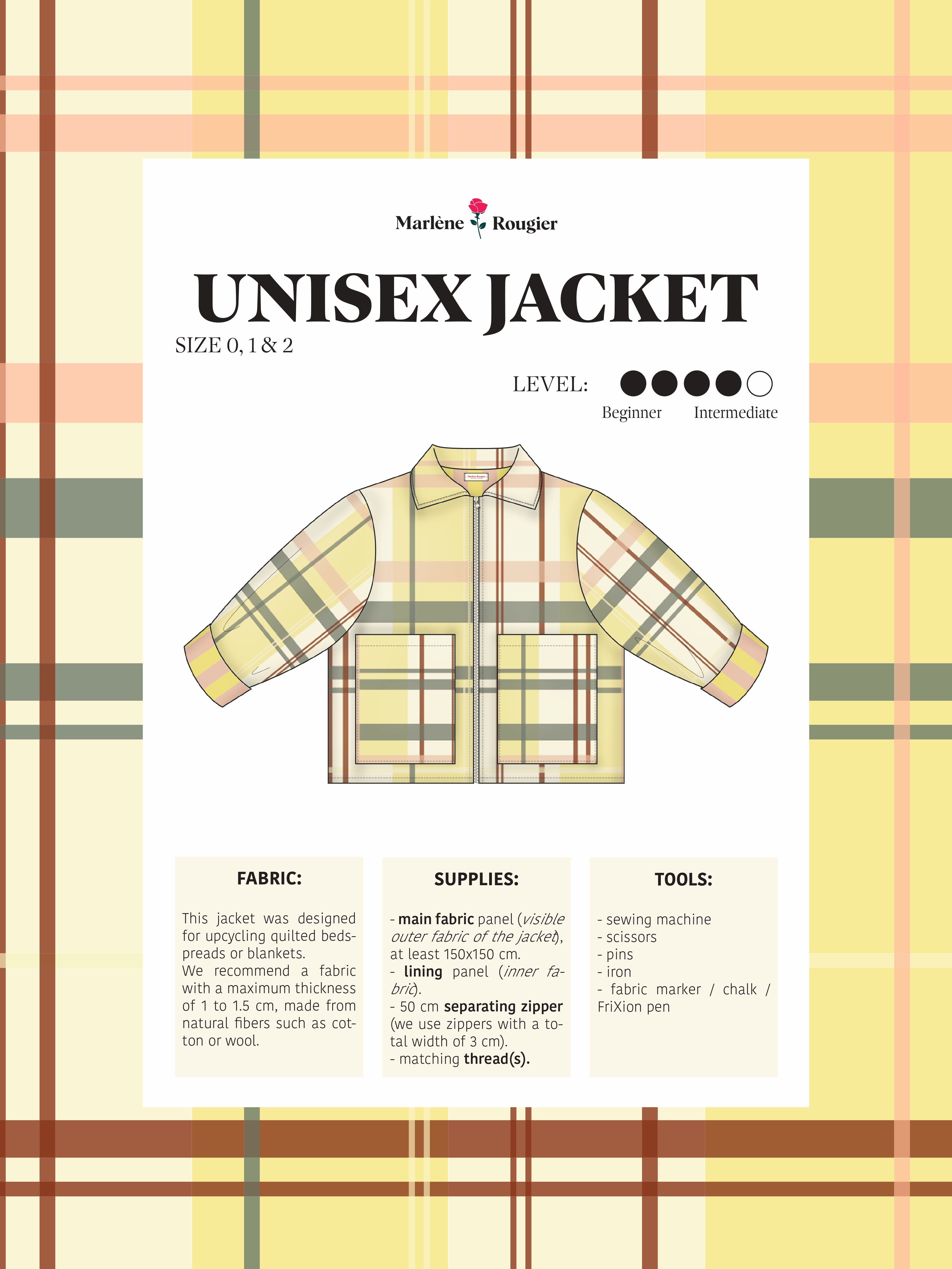 Pattern veste mixte - PDF (English) – Marlène Rougier